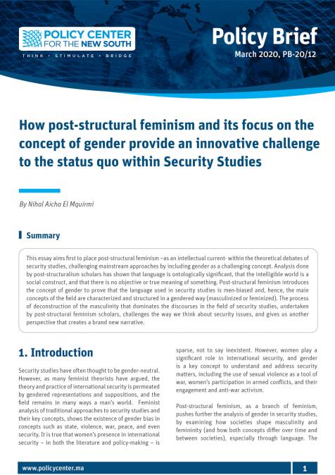 How post-structural feminism and its focus on the concept of gender ...