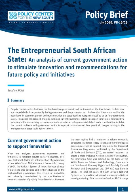 The Entrepreneurial South African State: An analysis of current ...