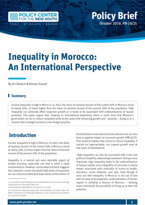 Inequality in Morocco: An International Perspective