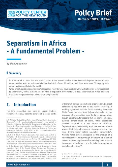 Separatism in Africa - A Fundamental Problem